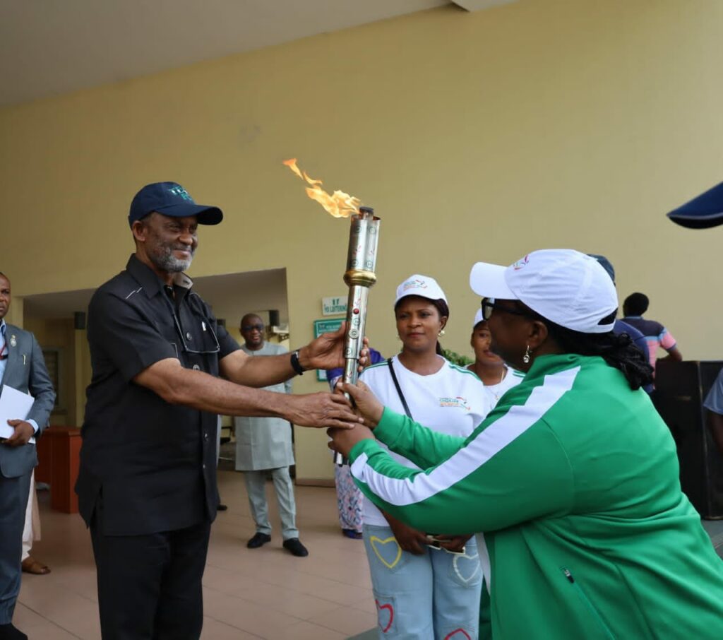 Sports festival: Wike receives torch of unity, charges