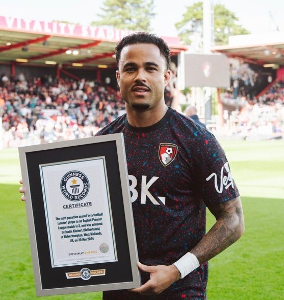 Bournemouth's Kluivert receives Guinness World Records certificate for ...